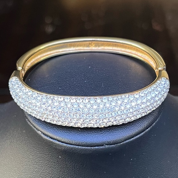 Swarovski | Jewelry | Swarovski Bangle Bracelet Dome Pave Crystals ...